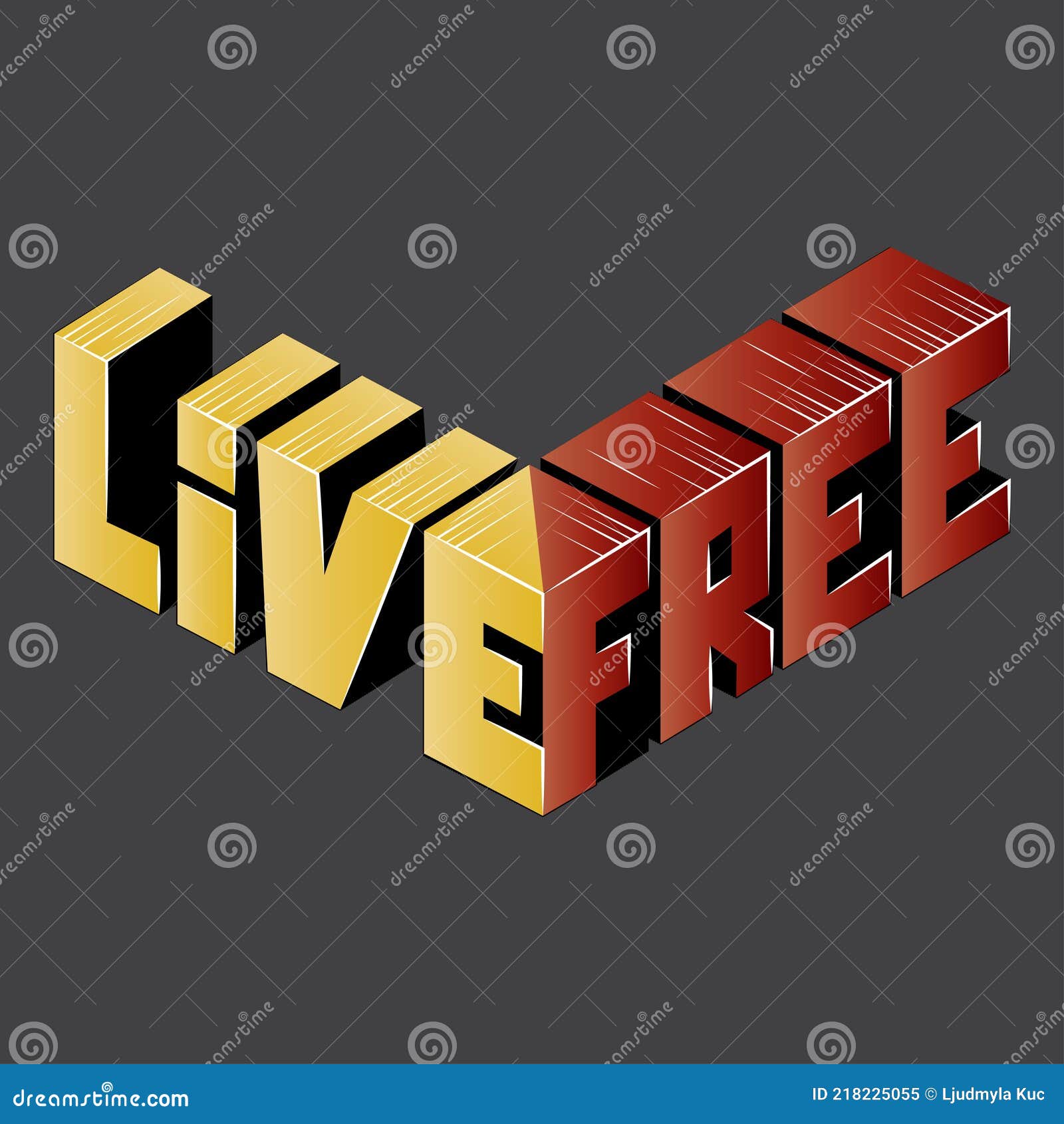Live Free Vector Inscription Stock Vector - Illustration of isolated ...