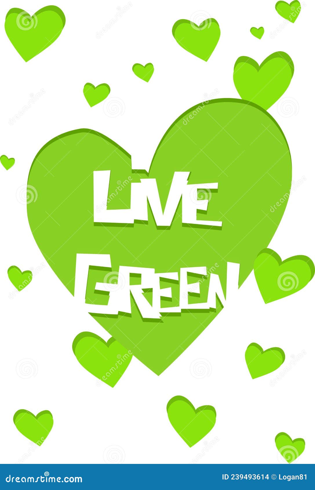 Live Green Concept Image with Hearts Stock Vector - Illustration of ...