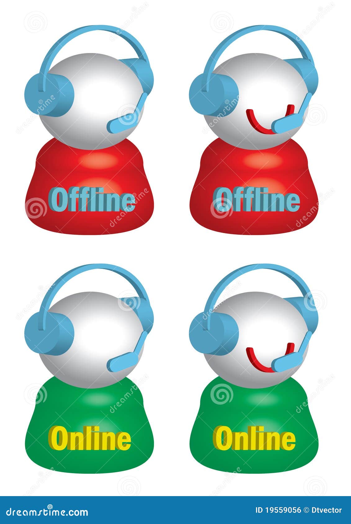 Live Help Offline Online_eps Stock Vector - Illustration of collection ...