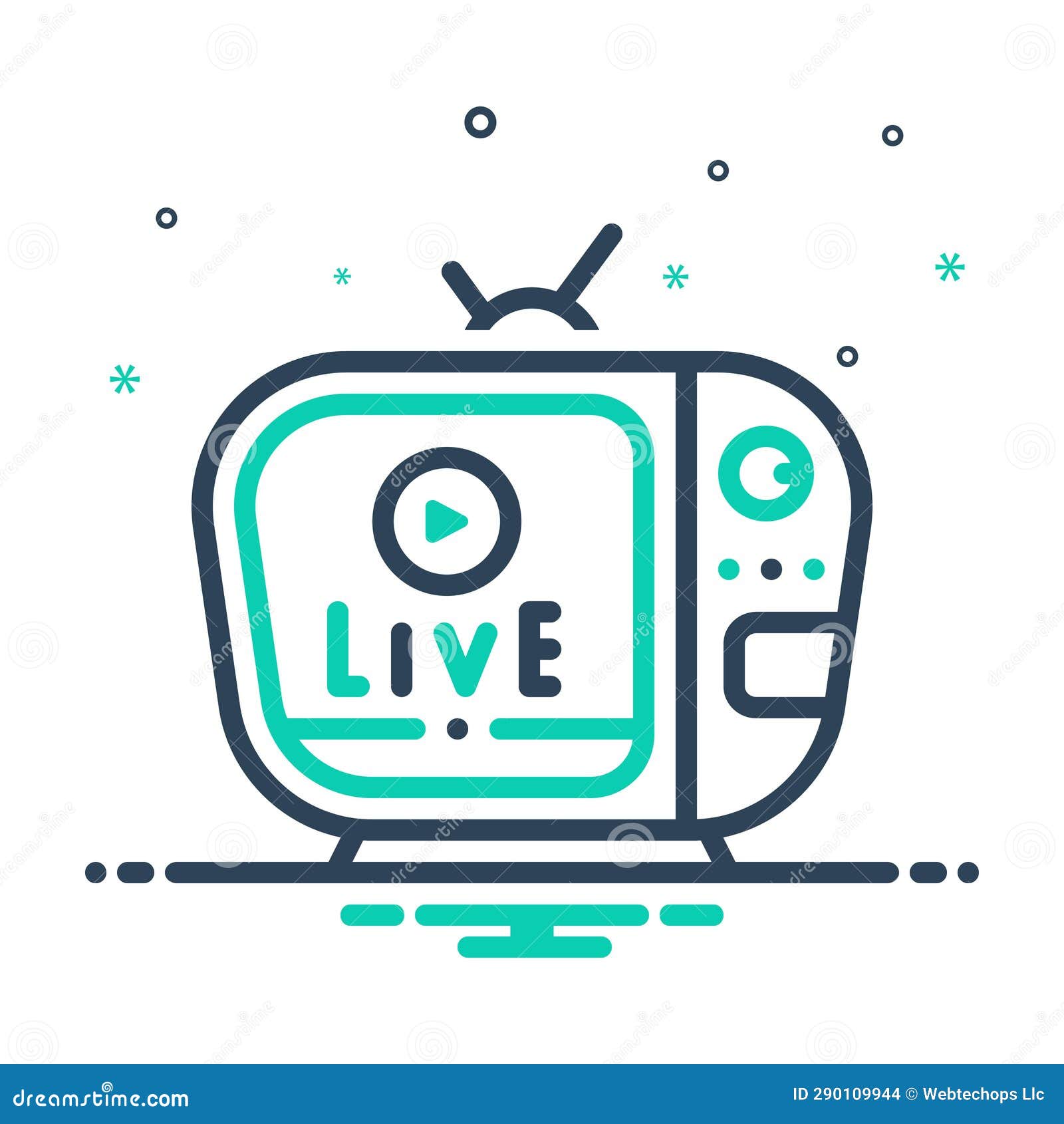 Mix Icon for Live, Screen Cast and Transmission Stock Illustration ...