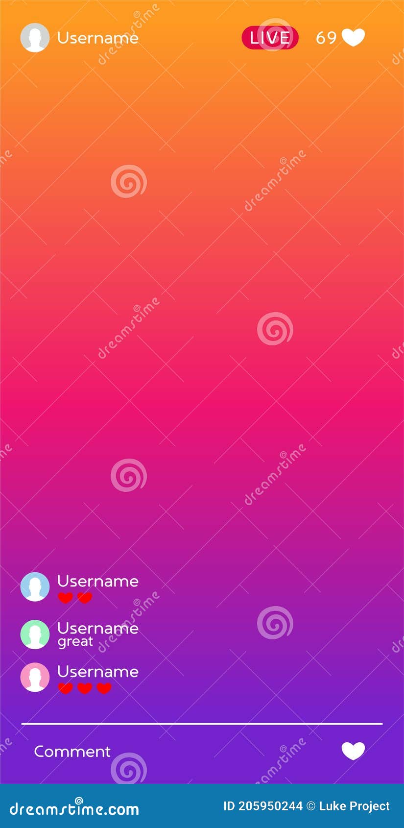 Live Instagram Template Designs Vector Stock Vector - Illustration of ...