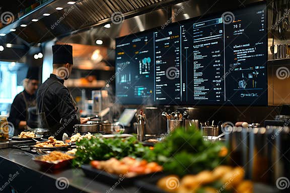 Live Kitchen Dashboard Displaying Culinary Operations and Efficiency ...