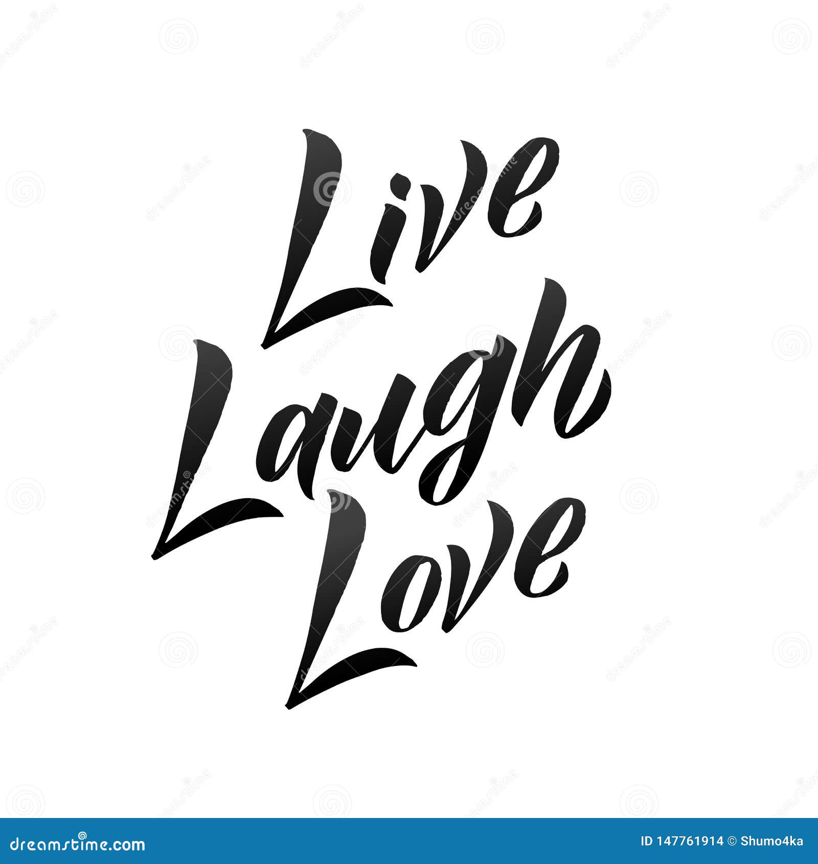 Live Laugh Love Hand Drawn Vector Lettering. Isolated on White ...