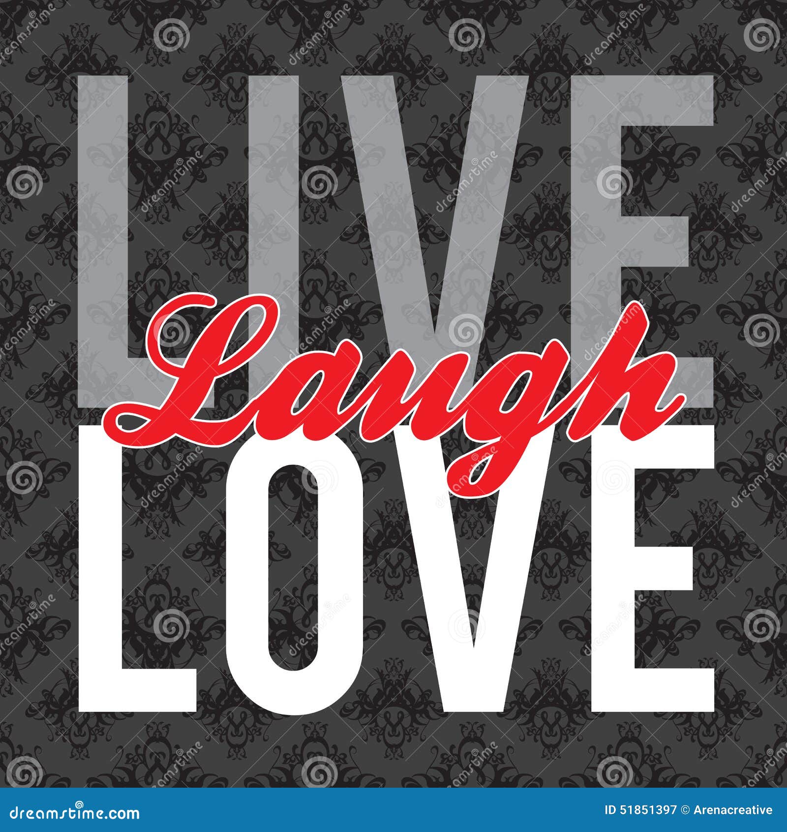 Live Laugh Love stock vector. Illustration of togetherness - 51851397