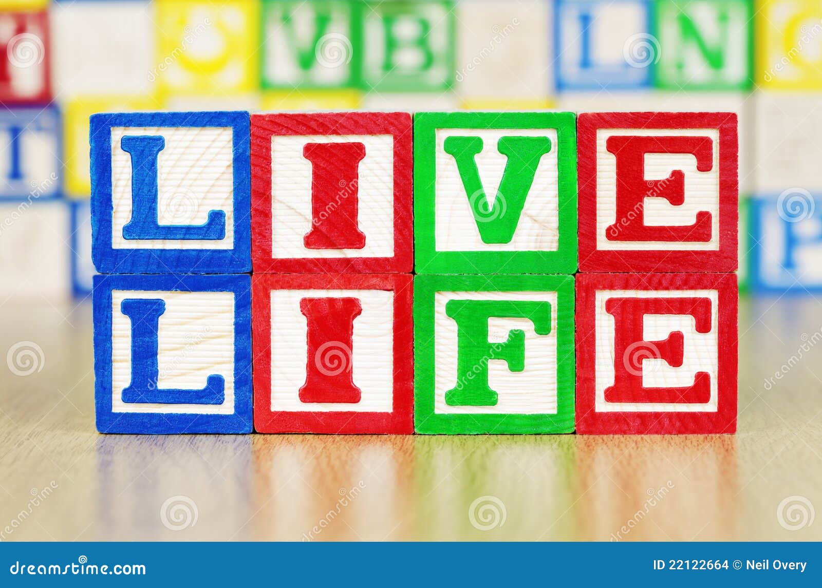 Live Life Spelled Out in Alphabet Building Blocks Stock Photo - Image ...