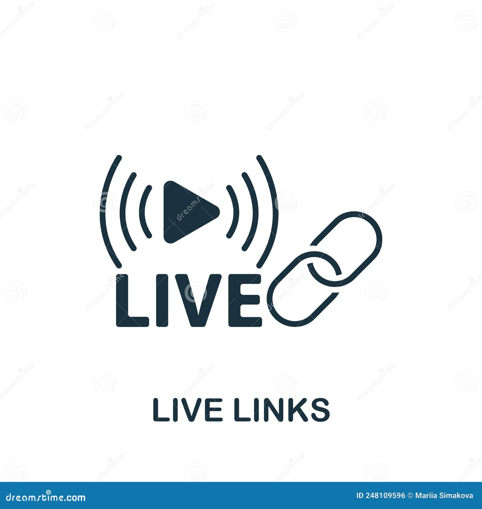 Live Links Icon. Monochrome Simple Streaming Icon for Templates, Web ...