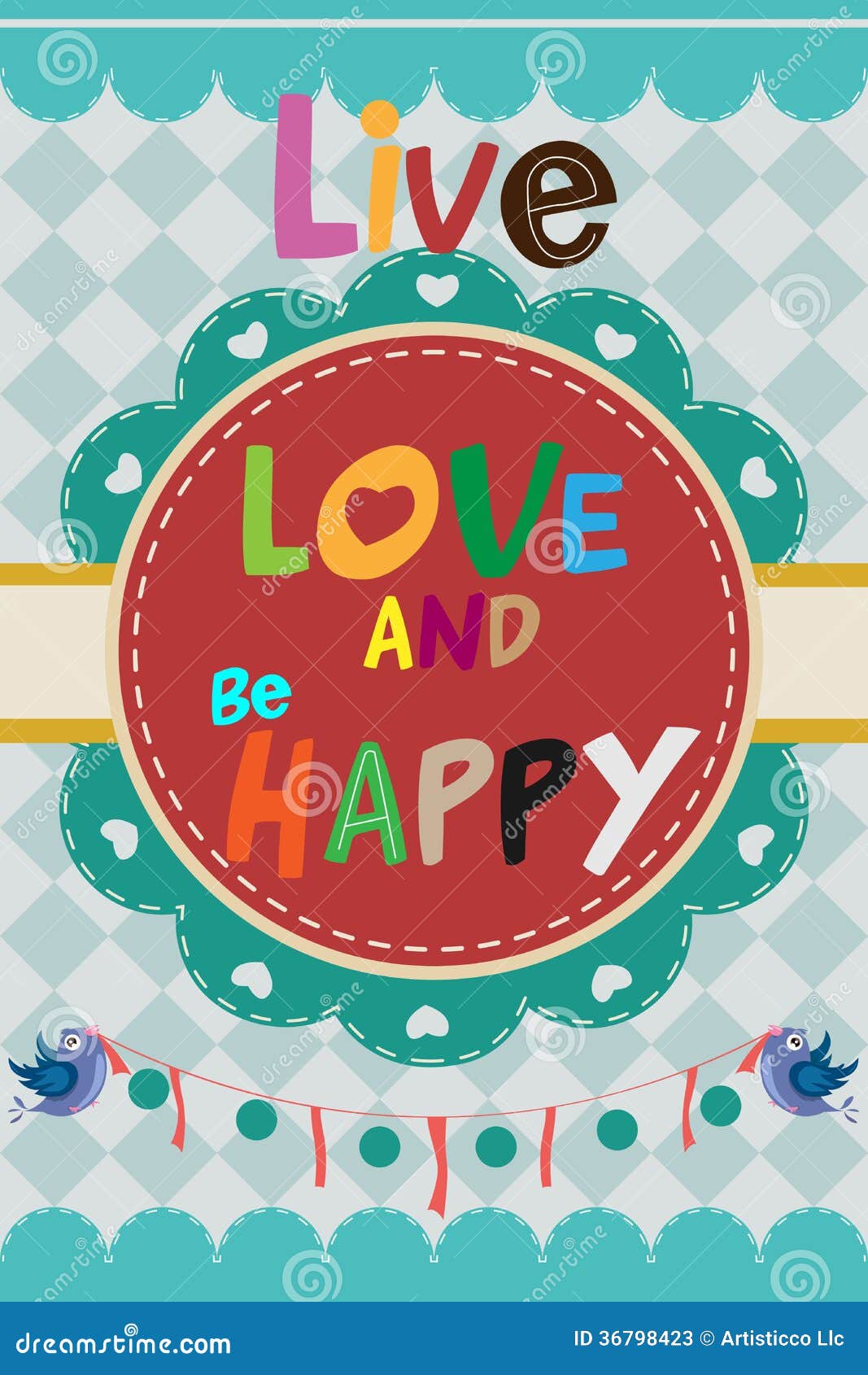 Live Love and Be Happy Design Stock Vector - Illustration of element ...