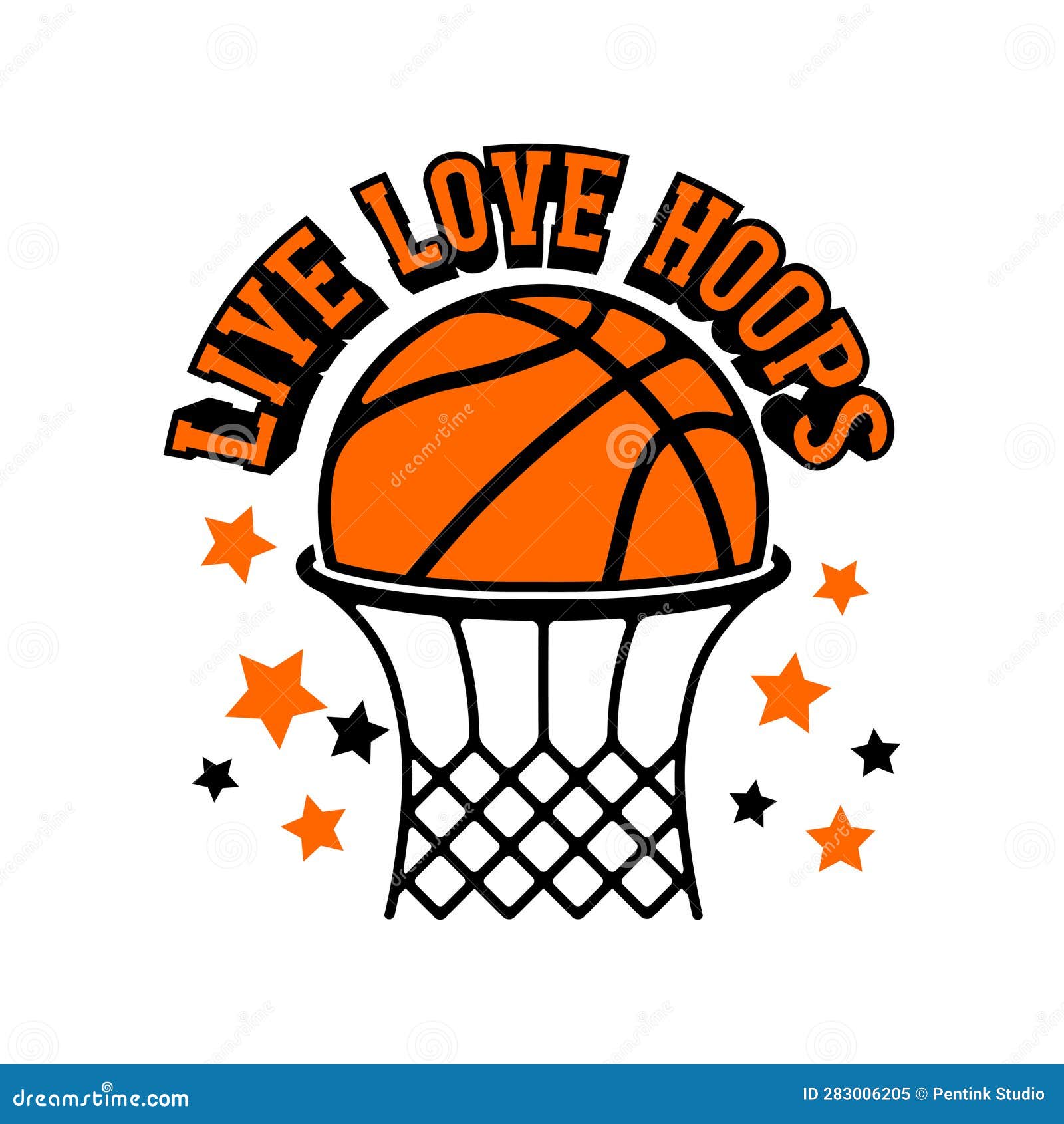 Live Love Hoops Quote Vector Stock Vector - Illustration of background ...