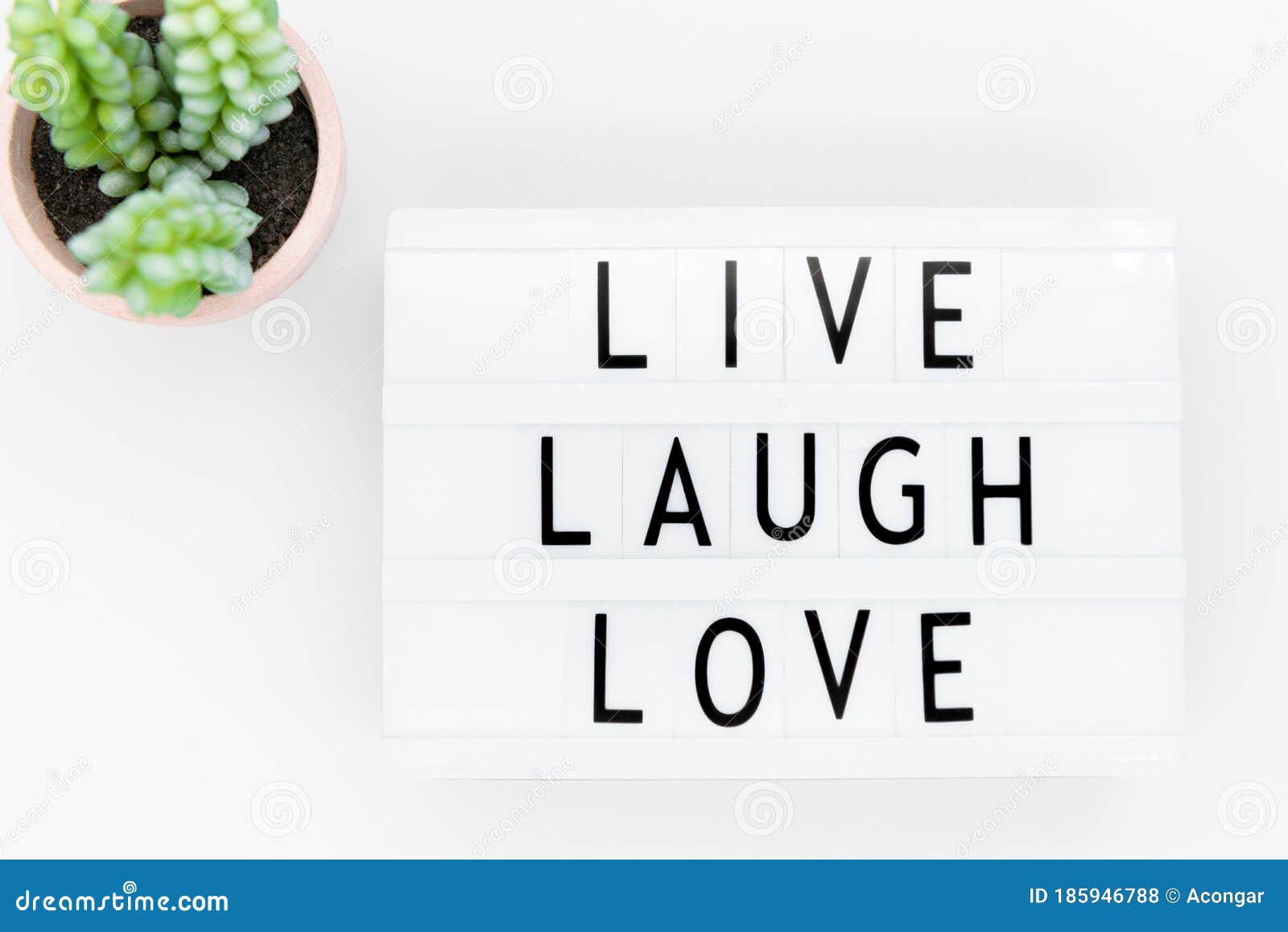 `Live Love Laugh` Words on Lightbox Stock Photo - Image of horizontal ...