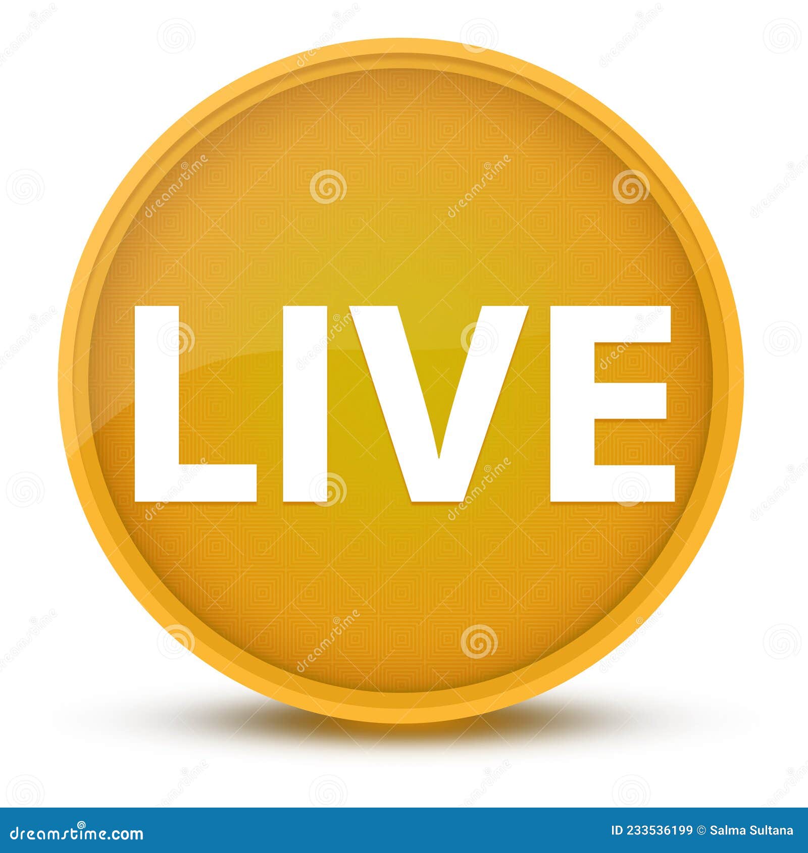 Live Luxurious Glossy Yellow Round Button Abstract Stock Image - Image ...