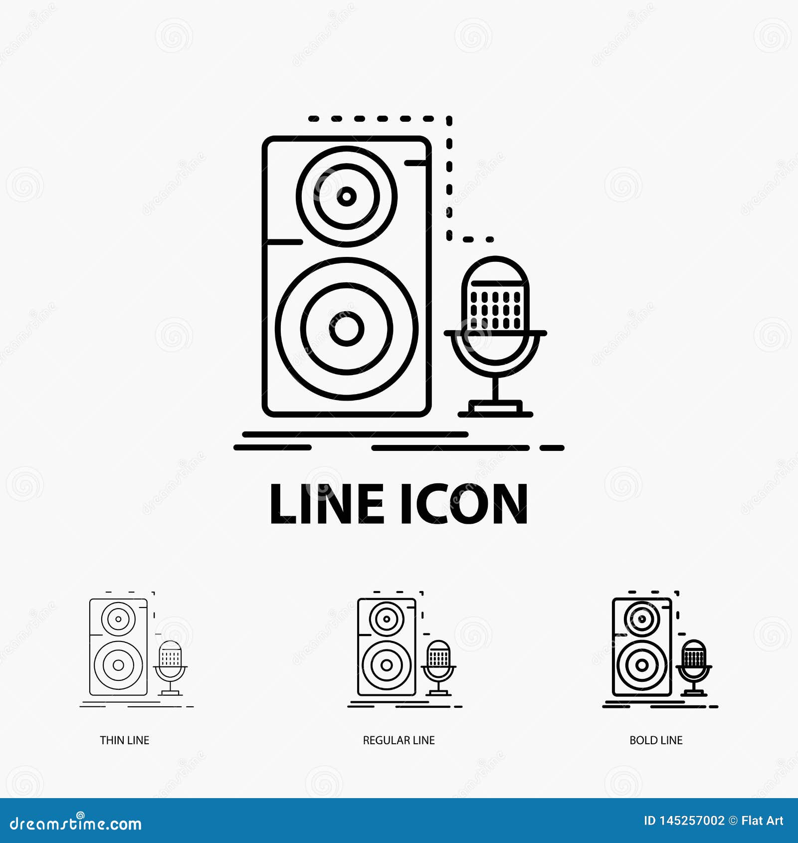Live, Mic, Microphone, Record, Sound Icon in Thin, Regular and Bold ...