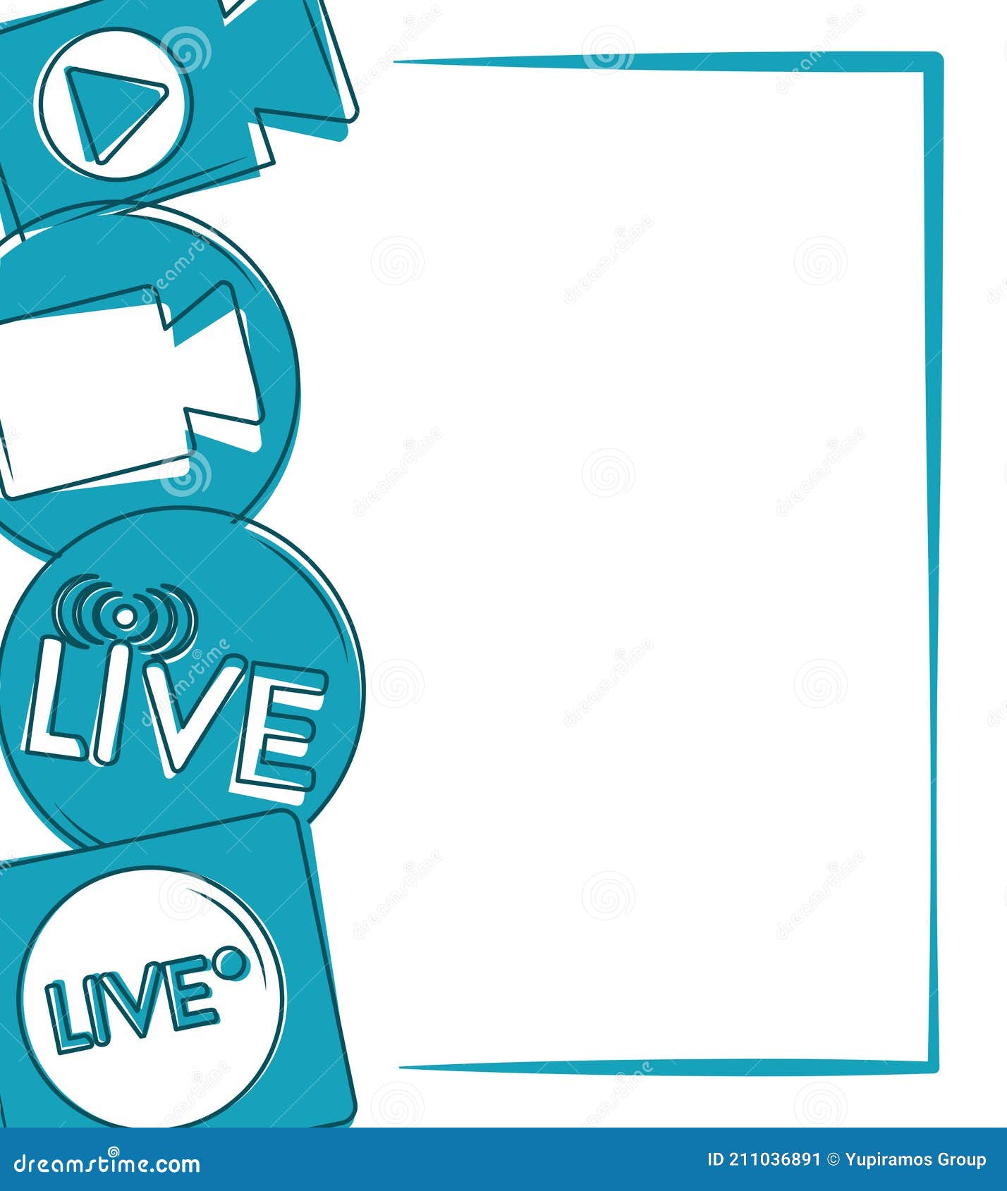 Live Multimedia Streaming Message Internet Digital Blue Design Stock ...