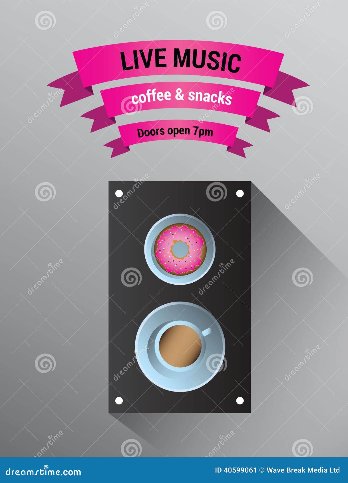 Live Music Advertisement with Speaker Stock Vector - Illustration of ...