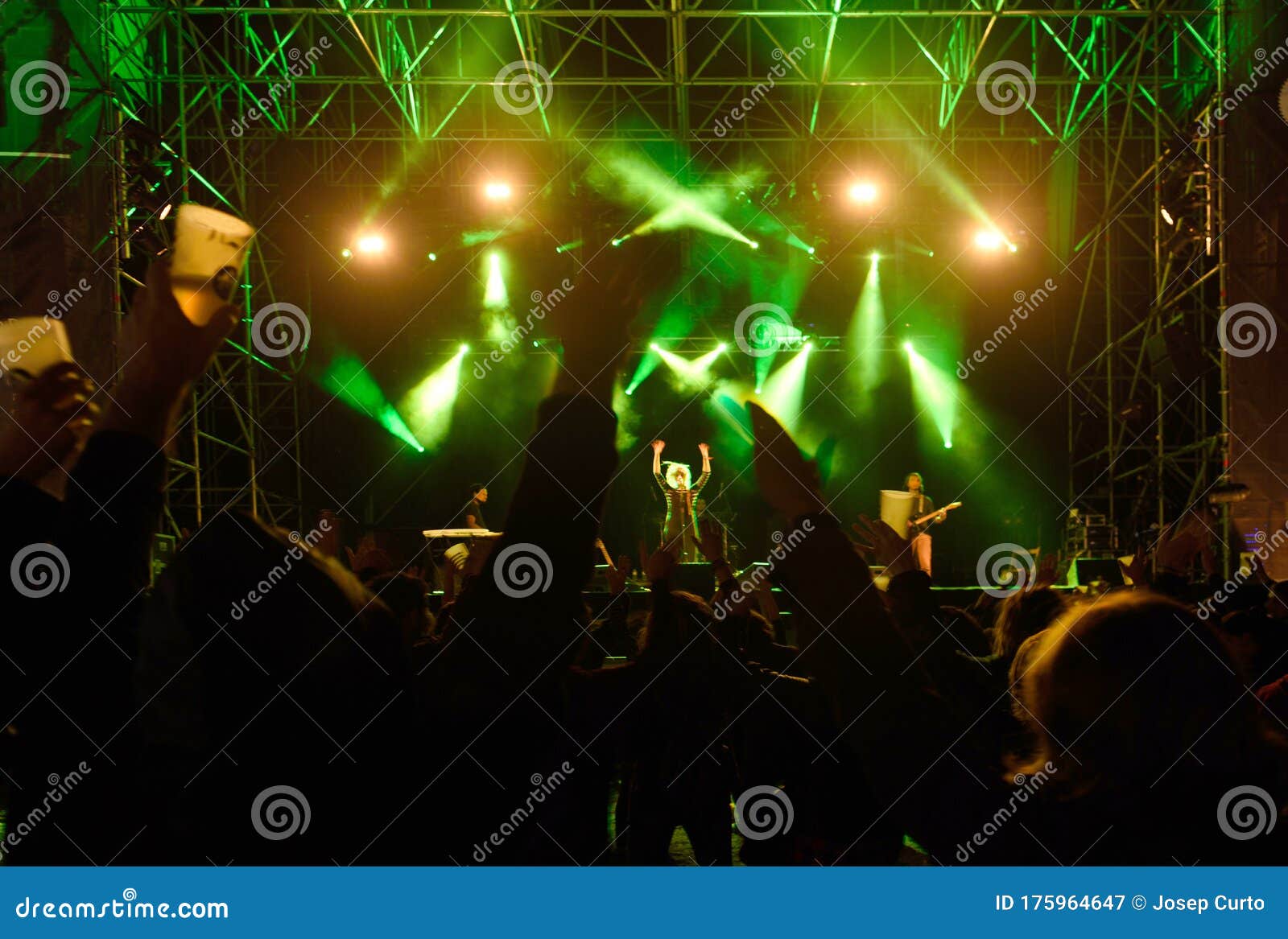 Live Music Concert at Night Stock Image - Image of celebration, band ...