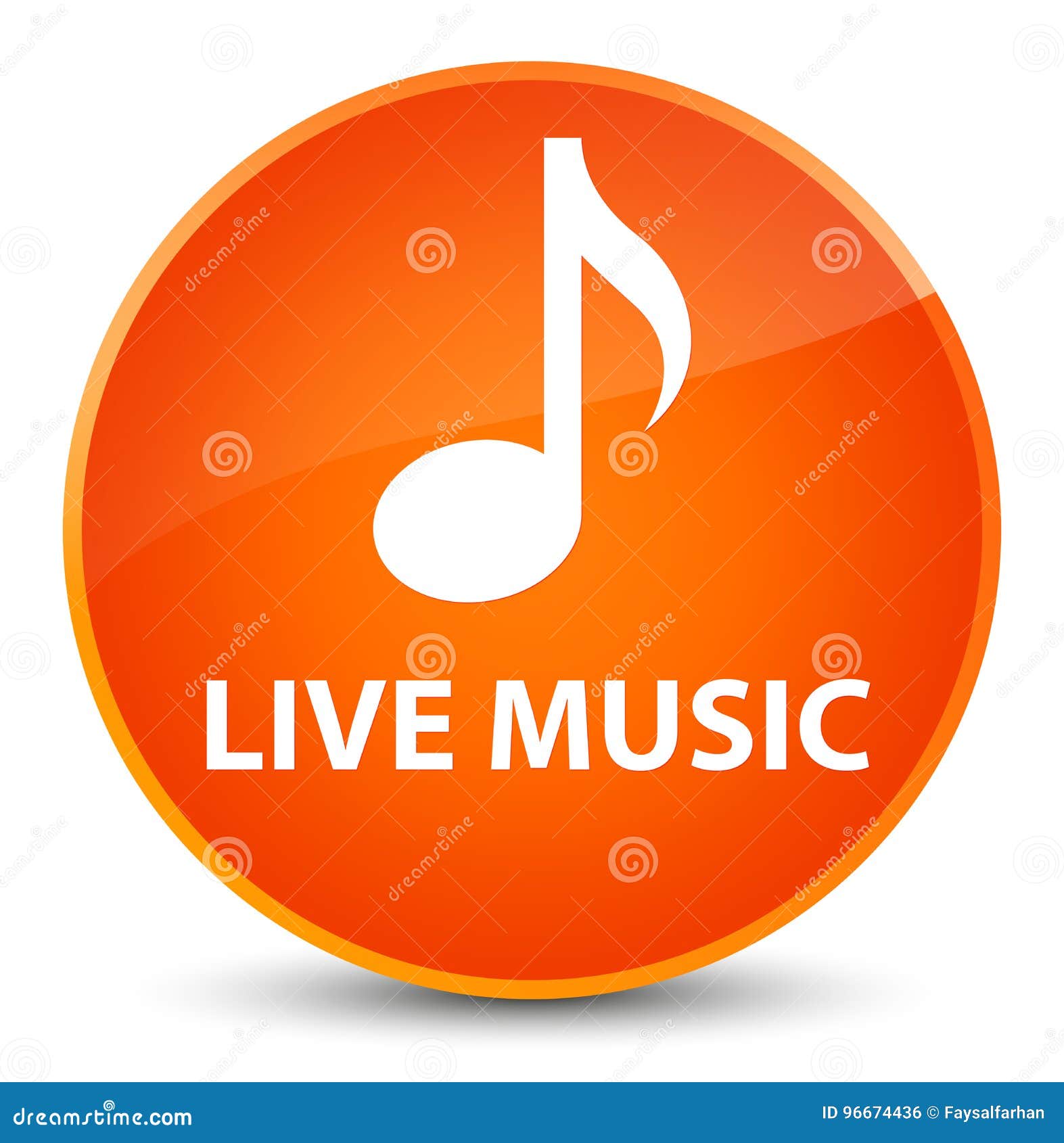 Live Music Elegant Orange Round Button Stock Illustration ...