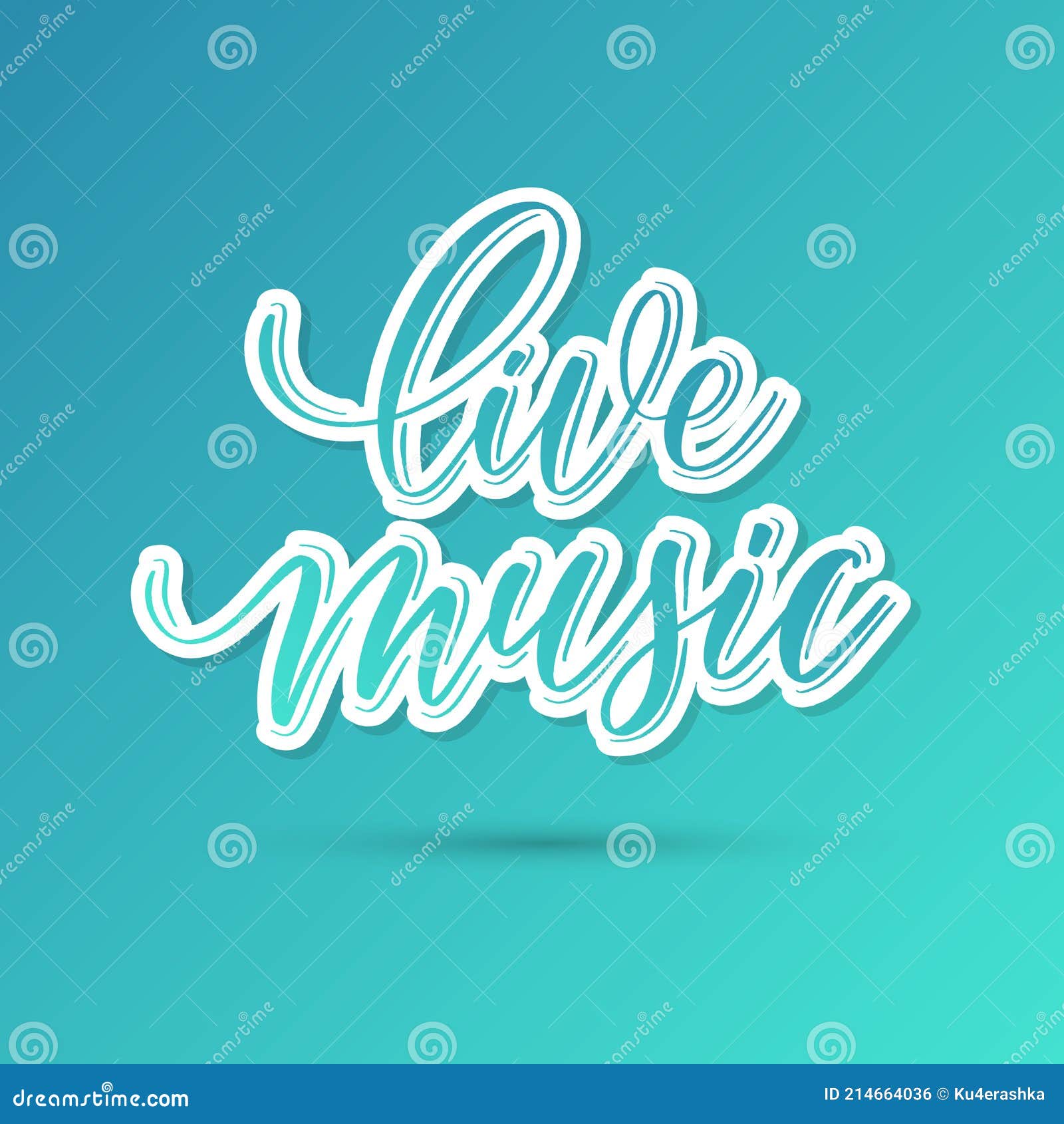 Live Music - Hand Lettering Card Stock Vector - Illustration of musical ...
