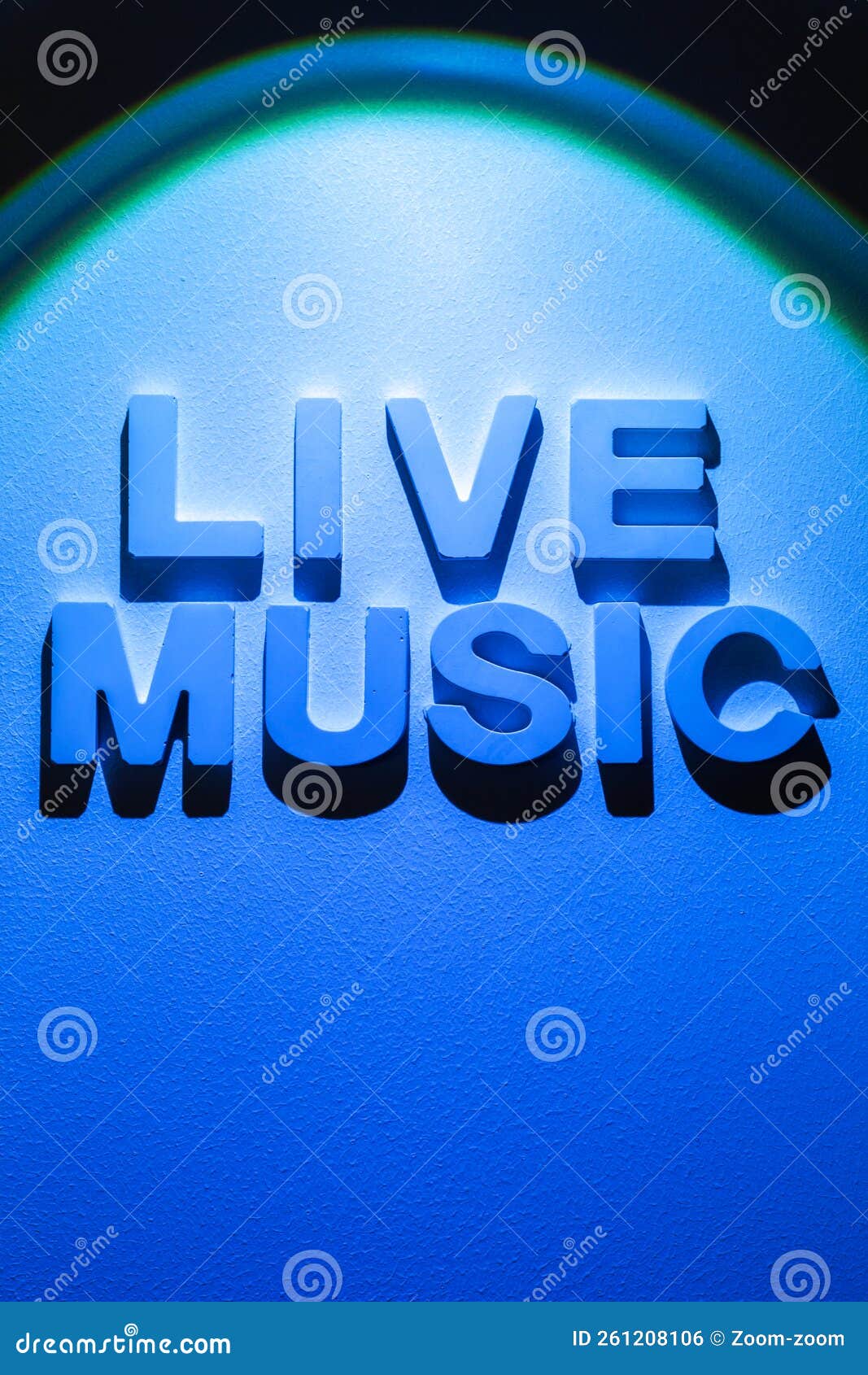 Live Music - Text in Lamp Light Stock Photo - Image of advertising ...