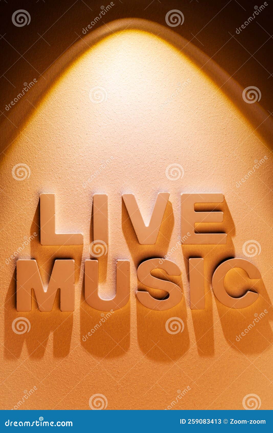 Live Music - Text in the Light Stock Image - Image of live, concert ...