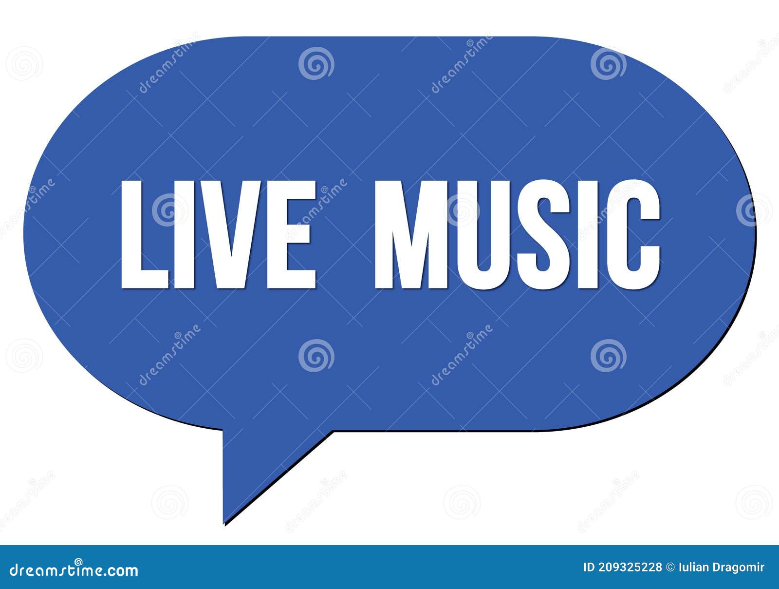 LIVE MUSIC Text Written in a Blue Speech Bubble Stock Illustration ...