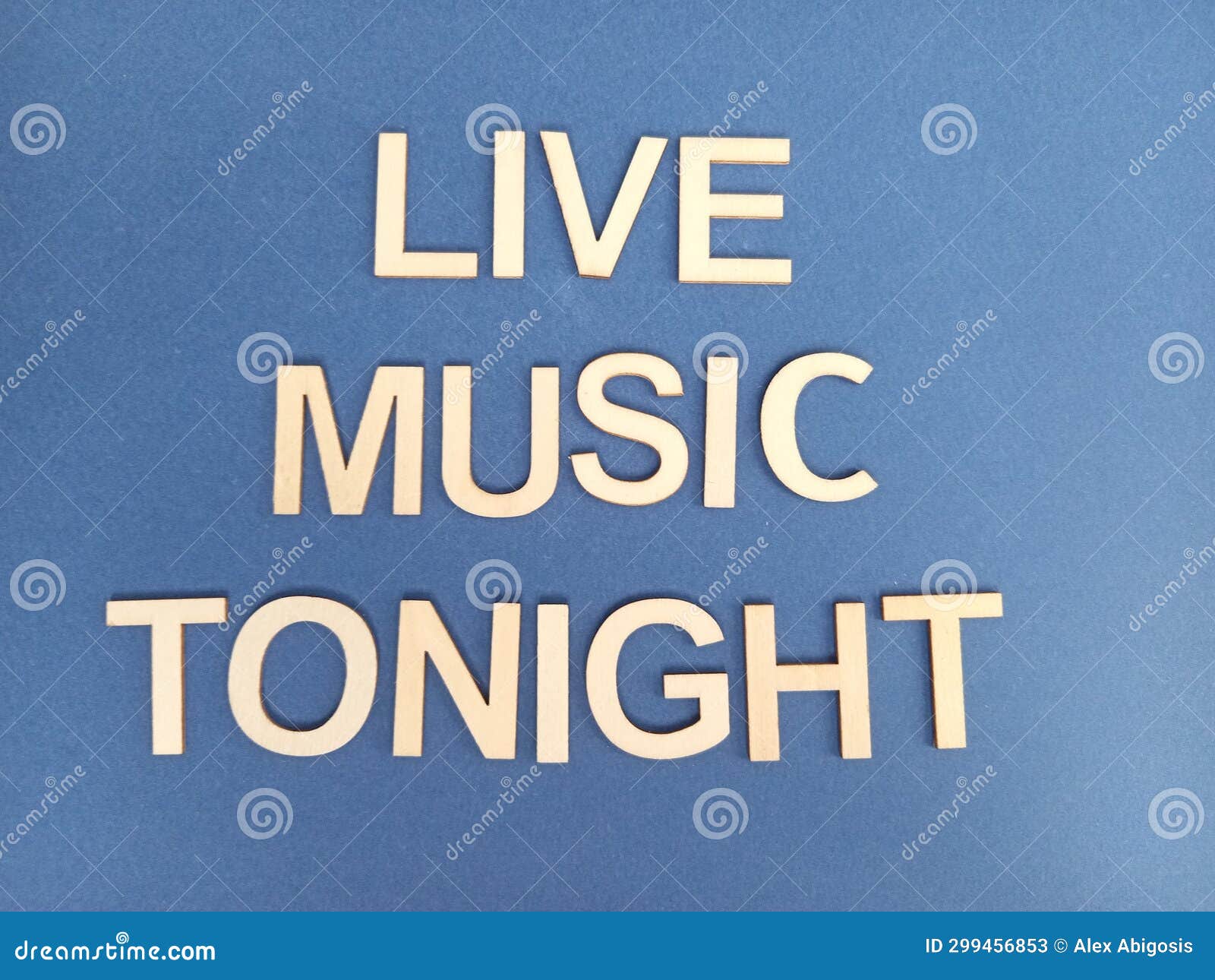 Live Music Tonight Sign on a Blue Background Stock Image - Image of ...