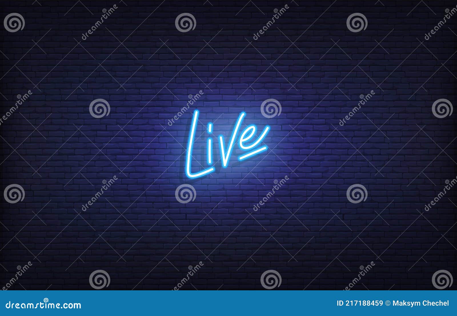 Live Neon Sign. Glowing Neon Lettering Live Template Stock Vector ...