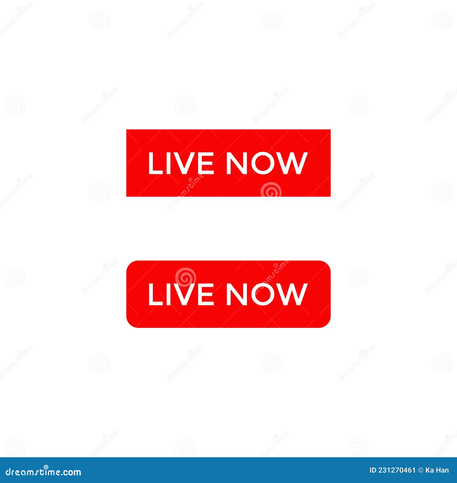 Live Now Button Icon Vector in Flat Style Stock Vector - Illustration ...