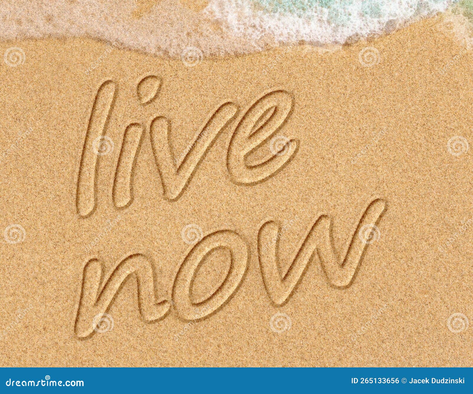 Live Now, Mindfulness Concept, Text Written on the Sand Stock Photo ...