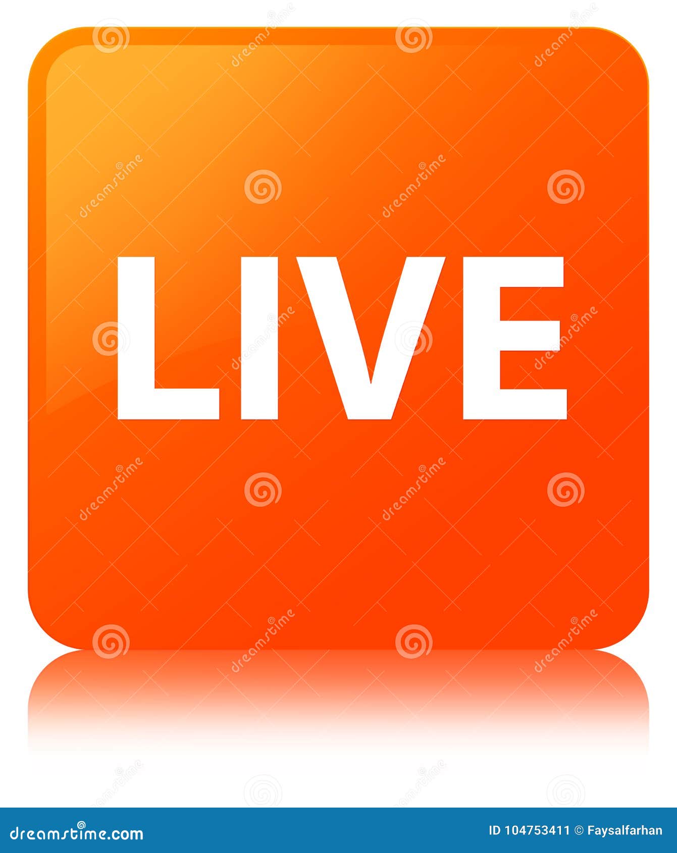 Live orange square button stock illustration. Illustration of occupy ...