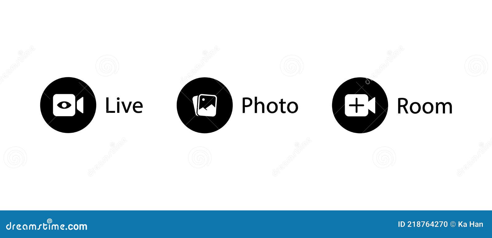 Live, Photo, Room Button Icon in Retro Style Stock Vector ...