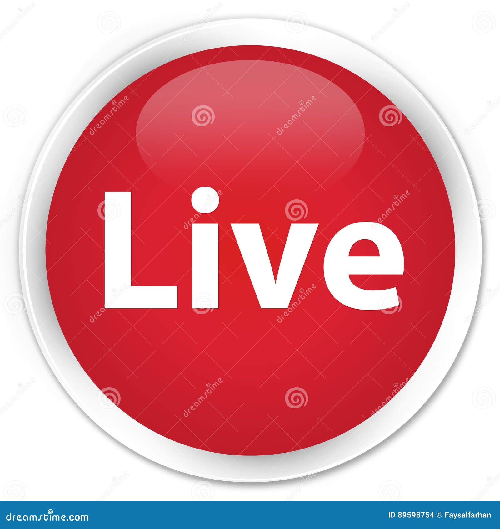 Live Premium Red Round Button Stock Illustration - Illustration of ...