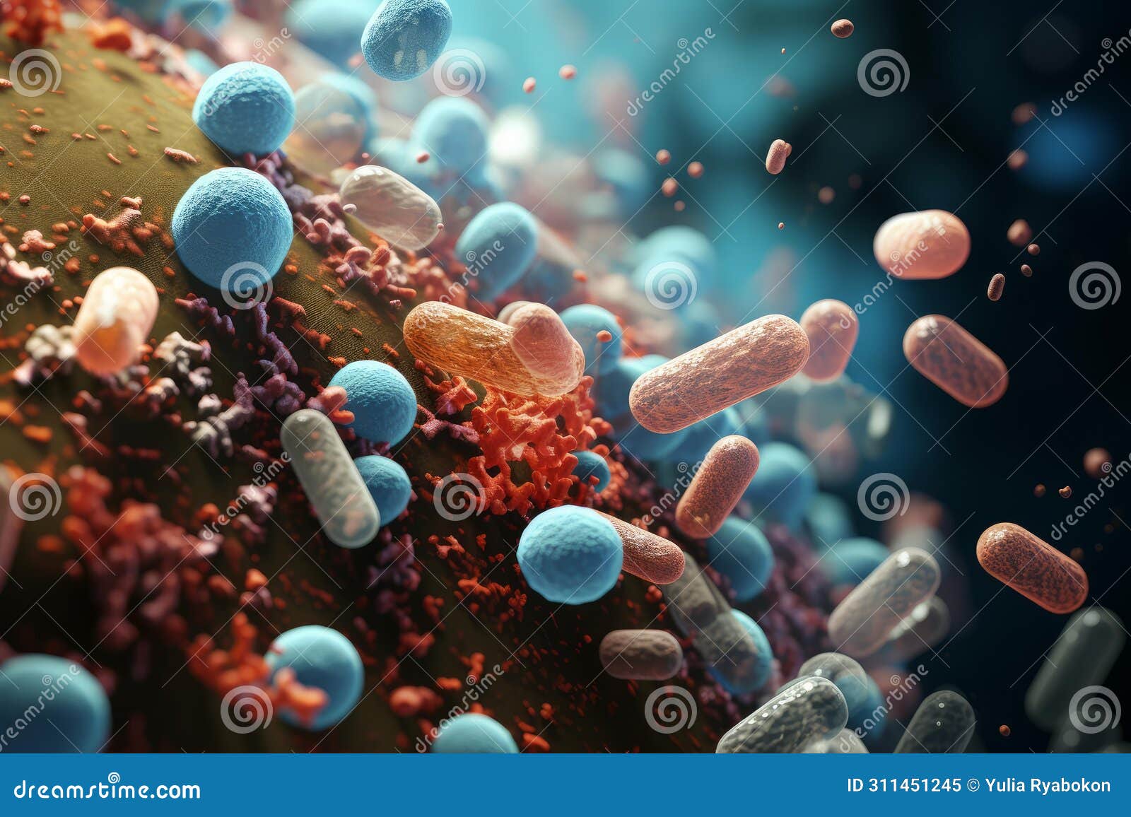Live Probiotics Bacteria Acid. Generate Ai Stock Image - Image of ...