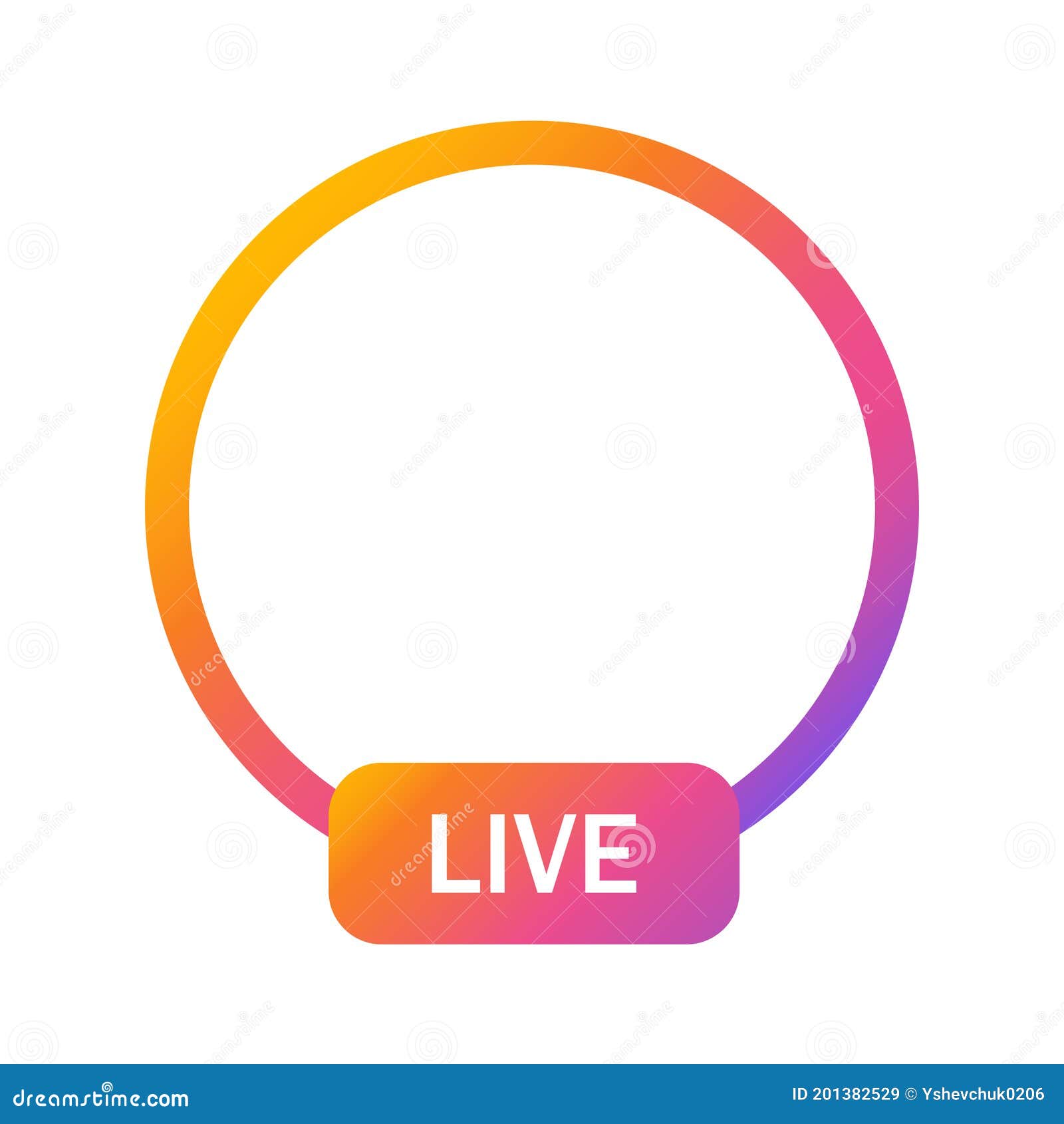 Live Profile Circle. Live Video Streaming, Colorful Gradient. Vector ...
