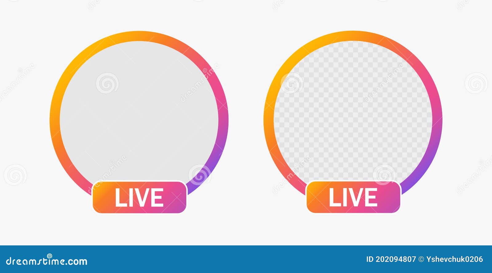 Live Profile Circle. Live Video Streaming, Colorful Gradient. Vector ...