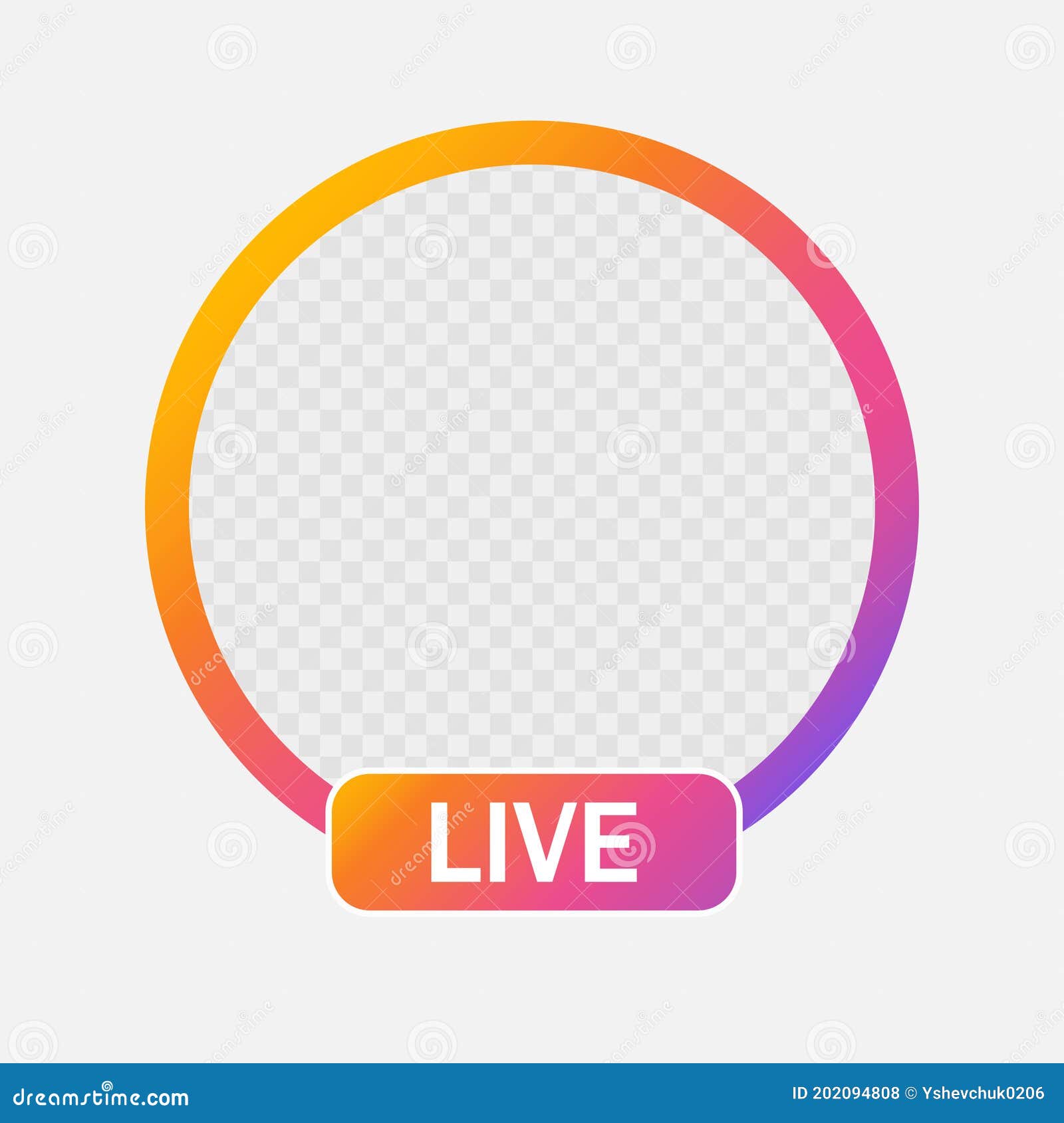 Live Profile Circle. Live Video Streaming, Colorful Gradient. Vector ...