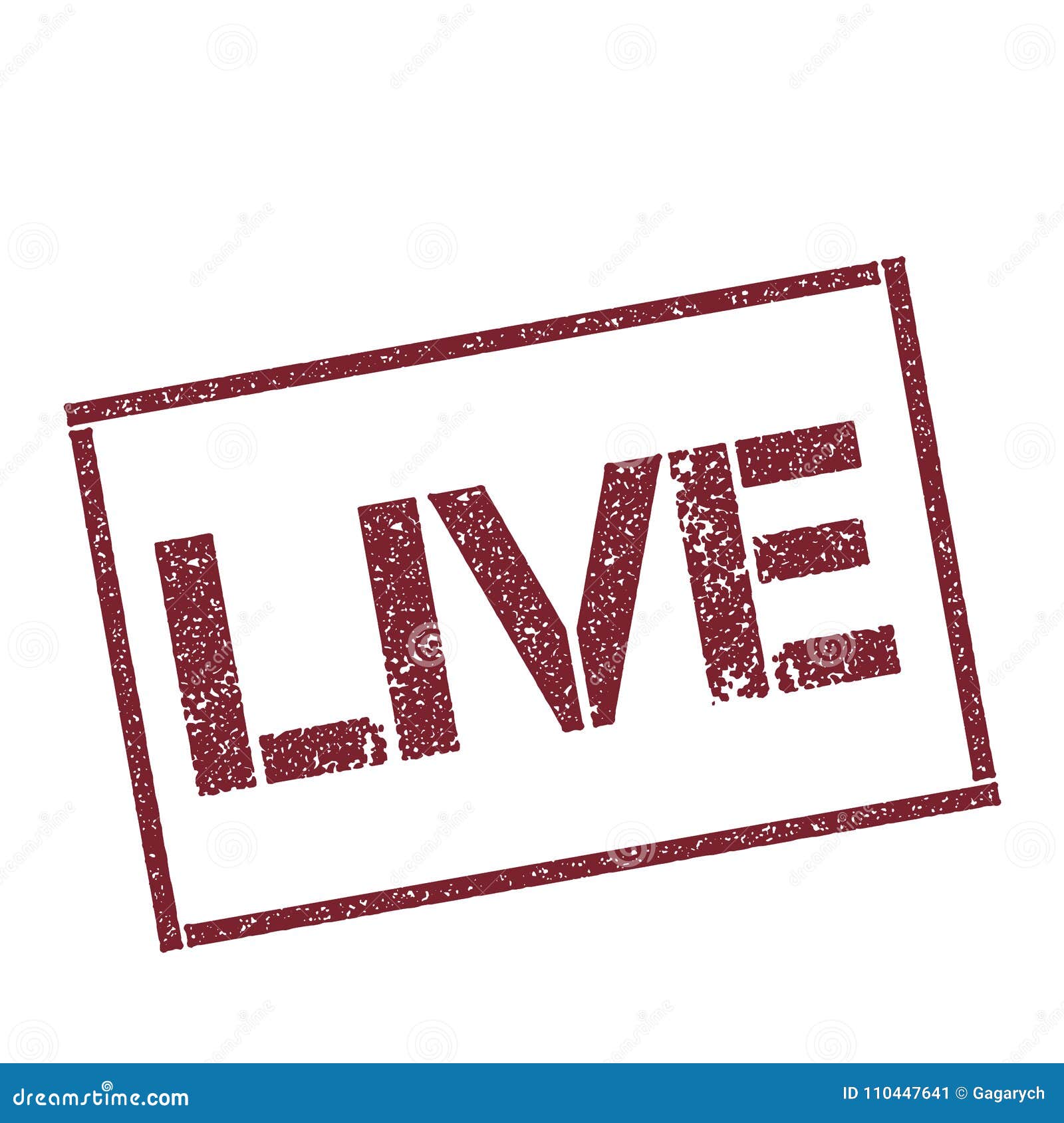 Live rectangular stamp. stock vector. Illustration of rubber - 110447641