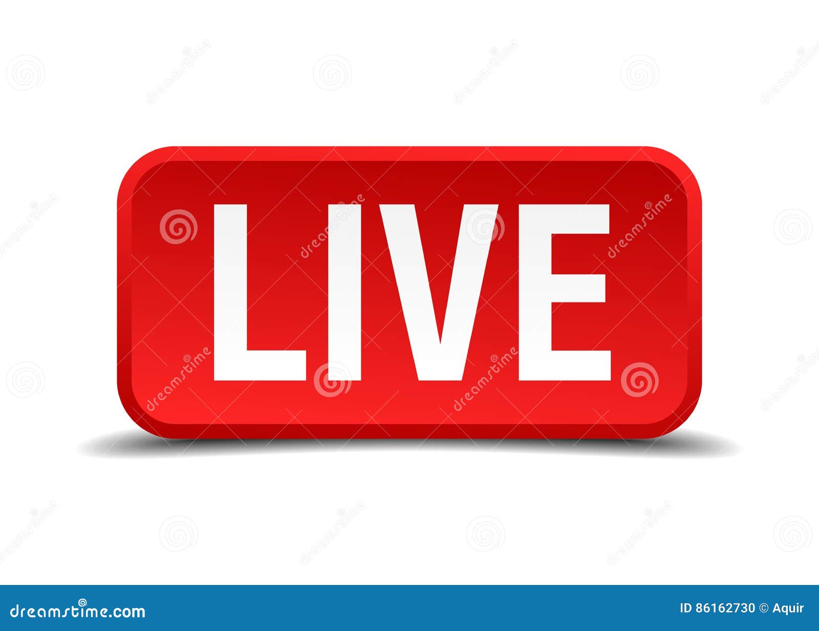 Live red 3d square button stock vector. Illustration of isolated - 86162730