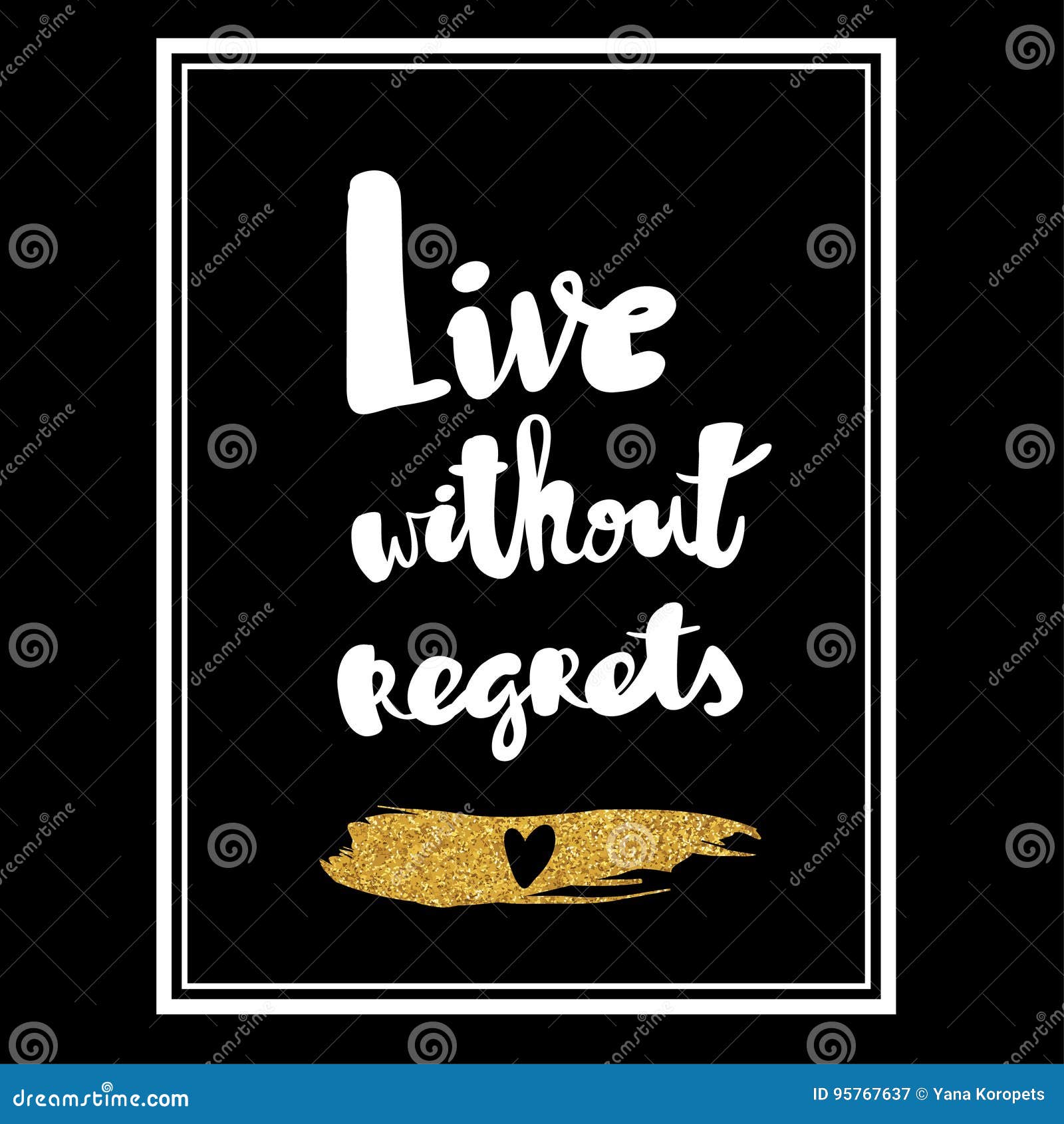 Live Without Regrets Lettering Vector Design | CartoonDealer.com #194408891
