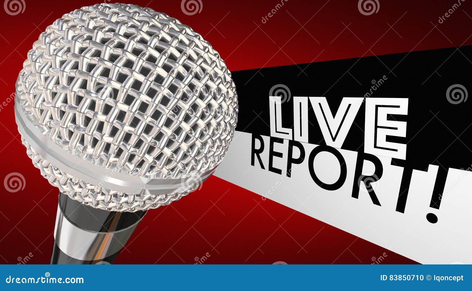 Live Report Microphone Breaking News Update Alert Stock Illustration ...