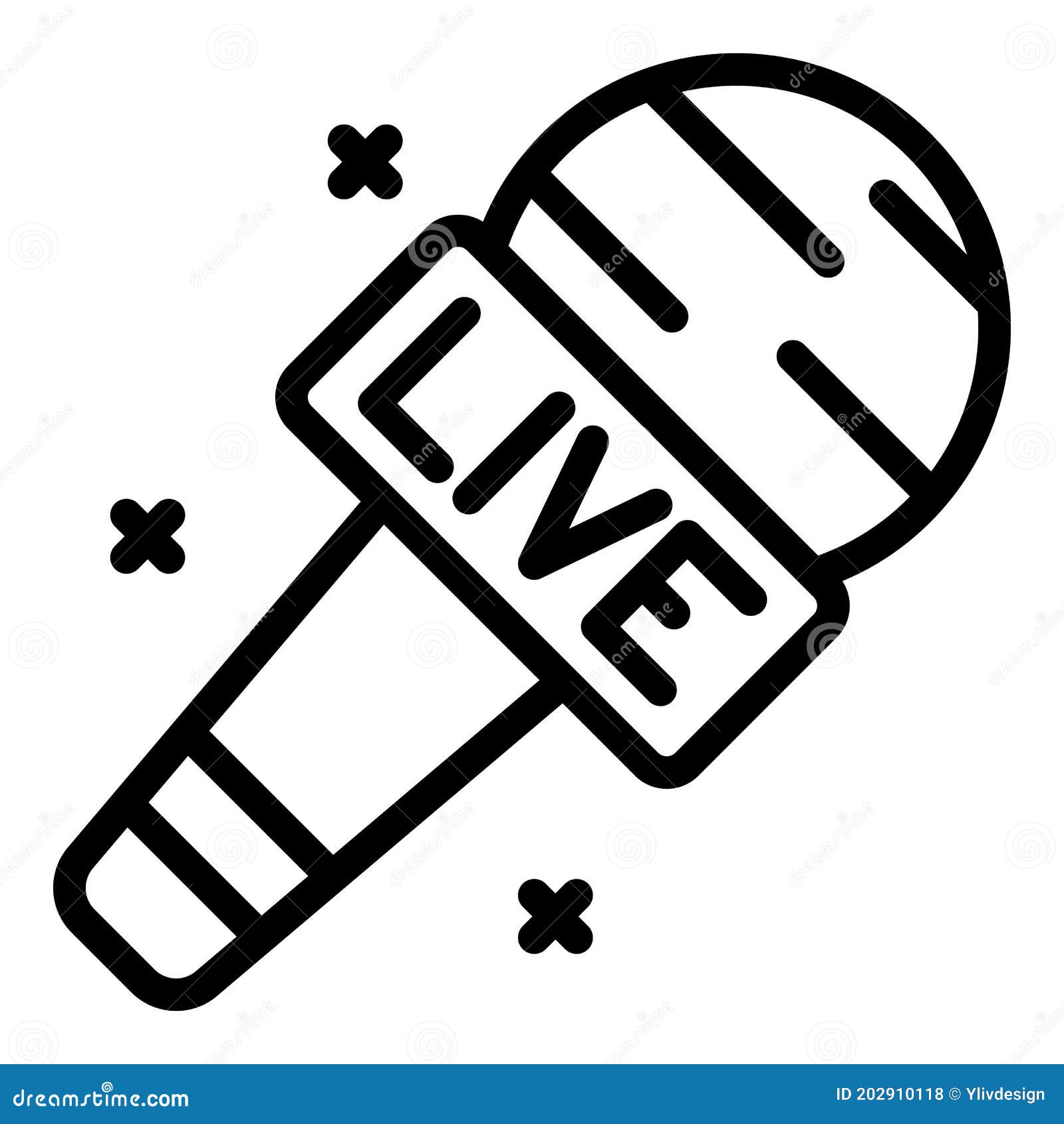 Live Reportage Microphone Icon, Outline Style Stock Vector ...