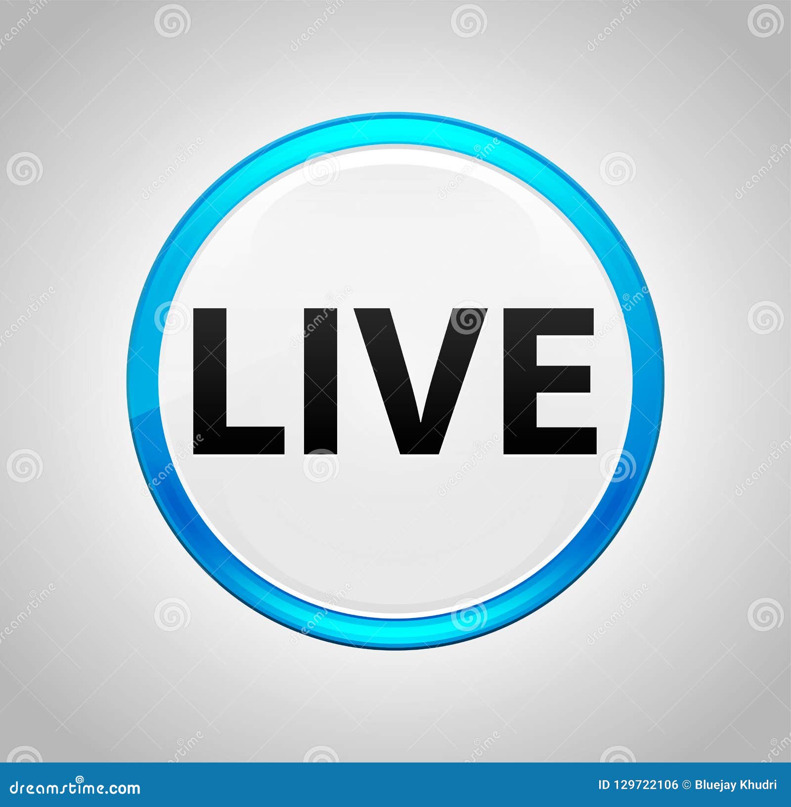 Live Round Blue Push Button Stock Illustration - Illustration of ...