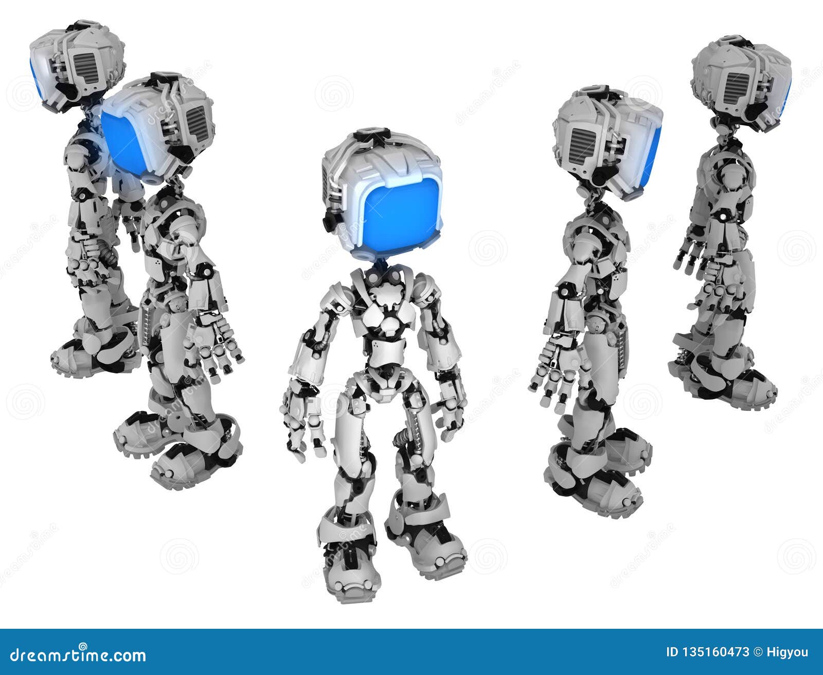 Live Screen Robot, Cinco Grupos Stock de ilustración - Ilustración de ...