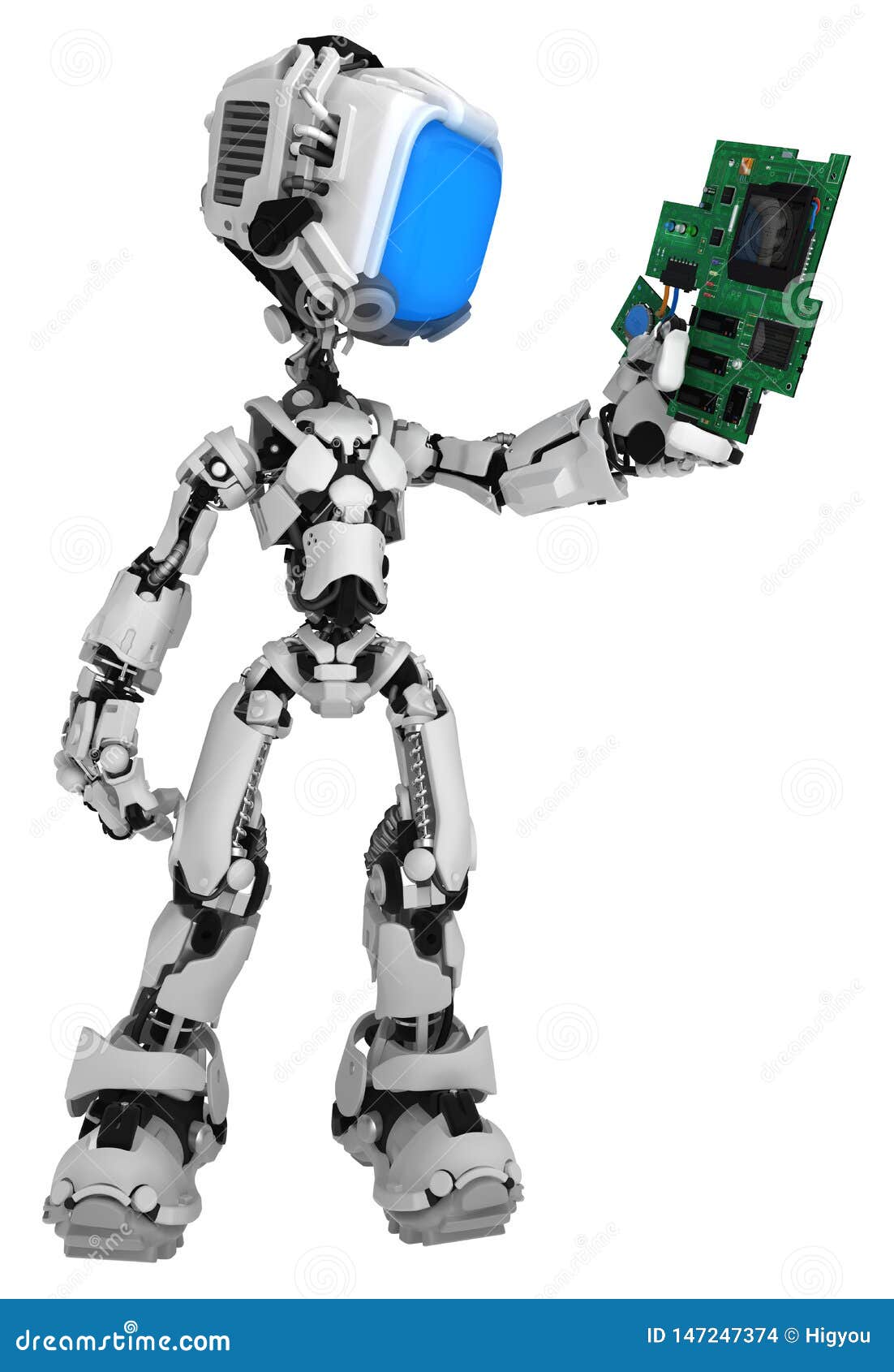 Live Screen Robot, Circuit Component Stock Illustration - Illustration ...