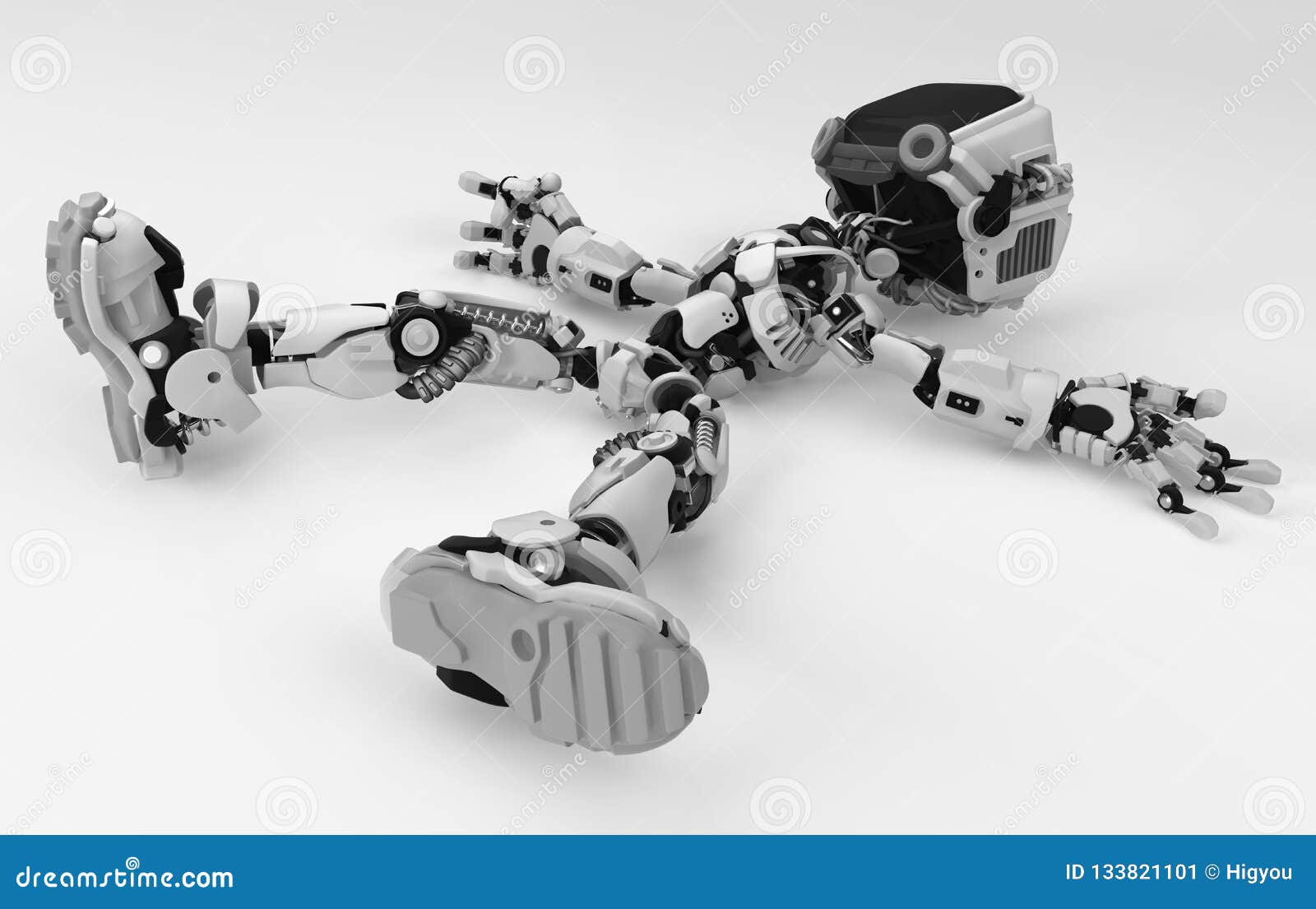 Live Screen Robot, Fallen stock illustration. Illustration of ...