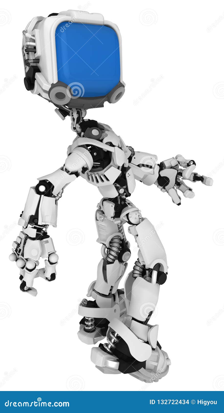 Live Screen Robot, Half Turn Stock Illustration - Illustration of ...