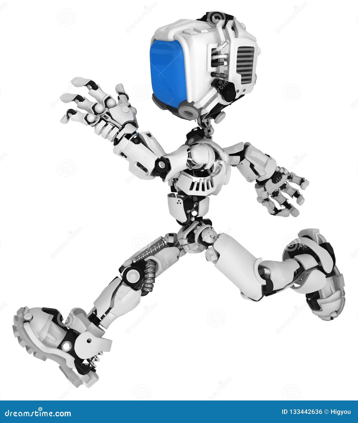 Live Screen Robot, Jumping stock illustration. Illustration of hardware ...