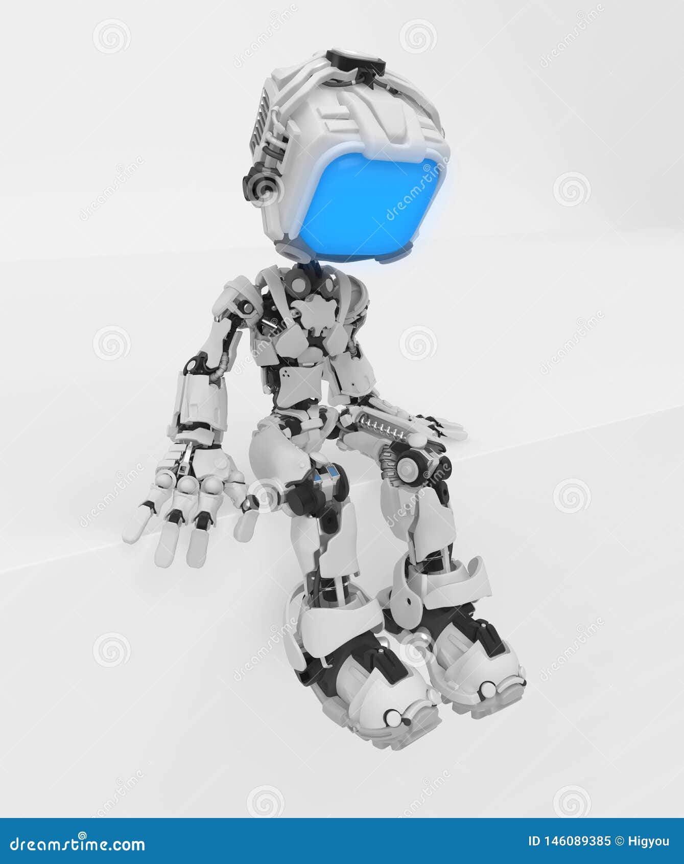Live Screen Robot, Ledge stock illustration. Illustration of pose ...