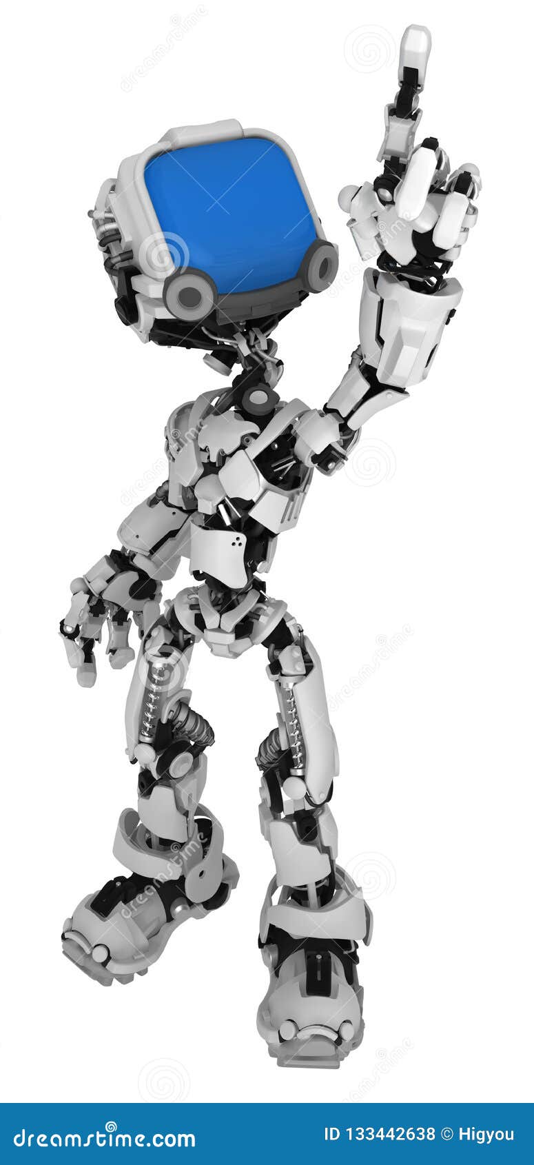 Live Screen Robot, Pointing Up Stock Illustration - Illustration of ...