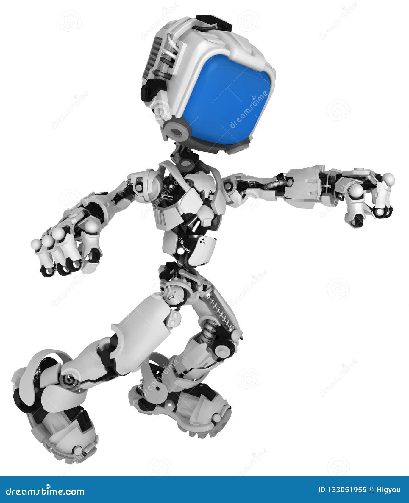 Live Screen Robot, Punching Stock Illustration - Illustration of pose ...