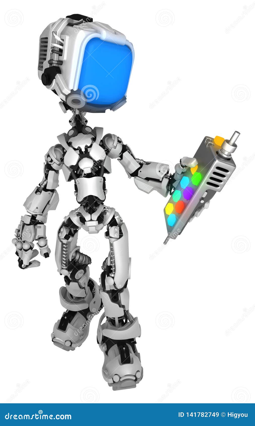 Live Screen Robot, Remote Control Stock Illustration - Illustration of ...