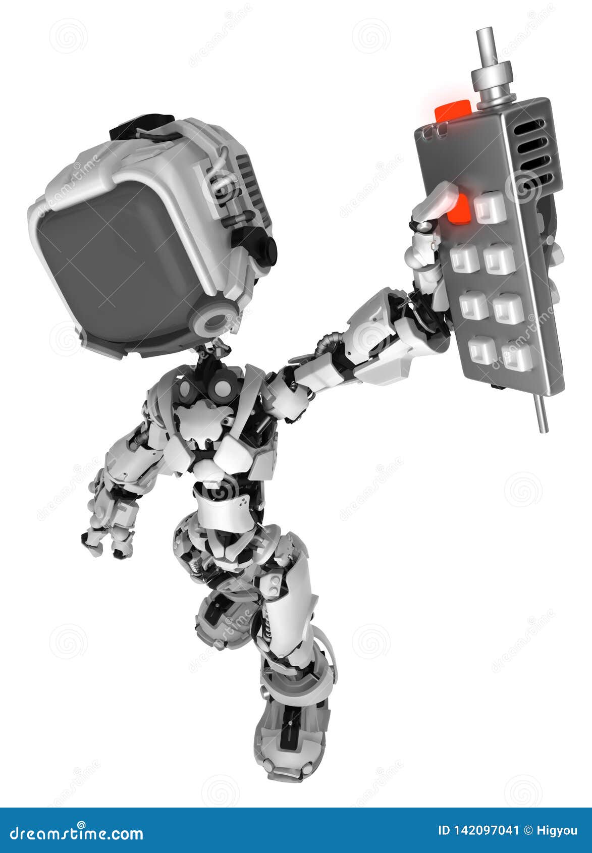 Live Screen Robot, Remote Control Off Stock Illustration - Illustration ...
